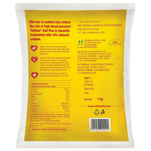 Saffola Plus Salt 1 kg - JioMart