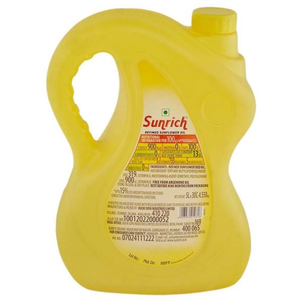 Sunrich Refined Sunflower Oil 5 L - JioMart