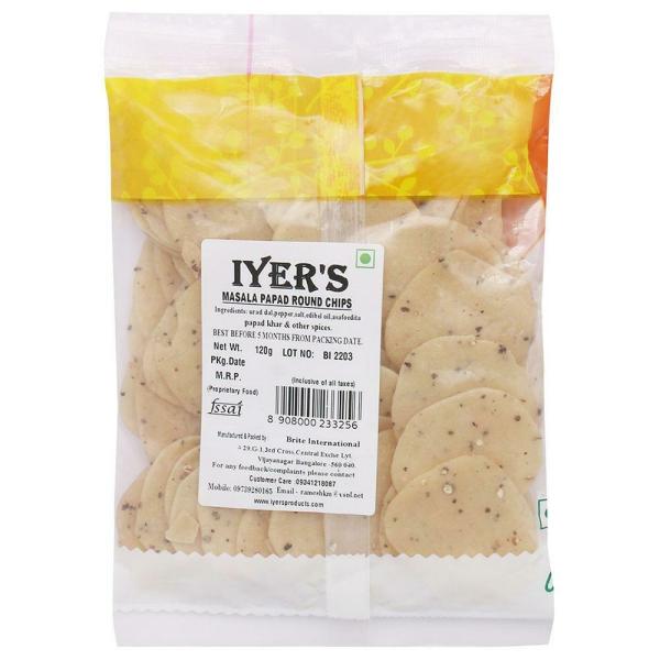 Iyer's Masala Chips Round Papad 120 g - JioMart