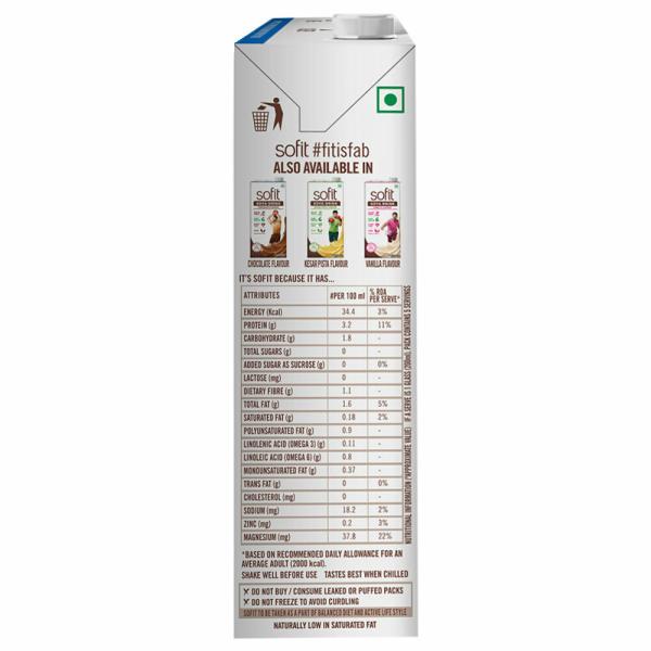 Sofit Soya Milk Nutrition Information | Besto Blog