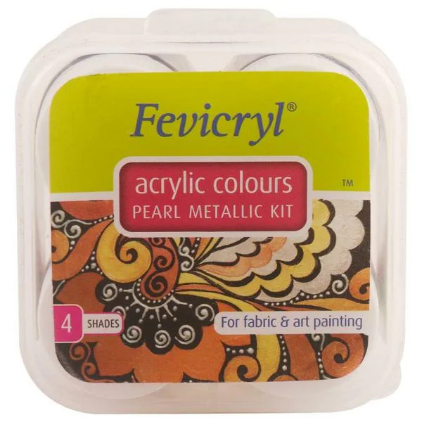 Pidilite Fevicryl Pearl Metallic Acrylic Colours Kit 40 ml (4 Shades ...