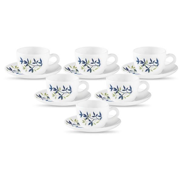 La Opala Princess Floral Assorted Colour Opalware Cup and Saucer Set ...