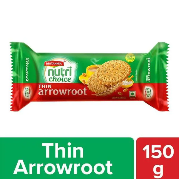 Britannia NutriChoice Thin Arrowroot Biscuits 150 g - JioMart