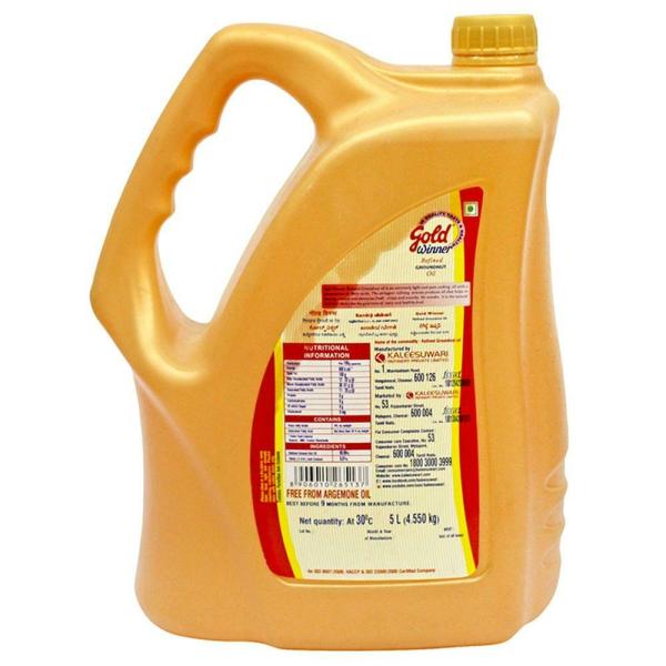 Gold Winner Refined Groundnut Oil 5 L - JioMart
