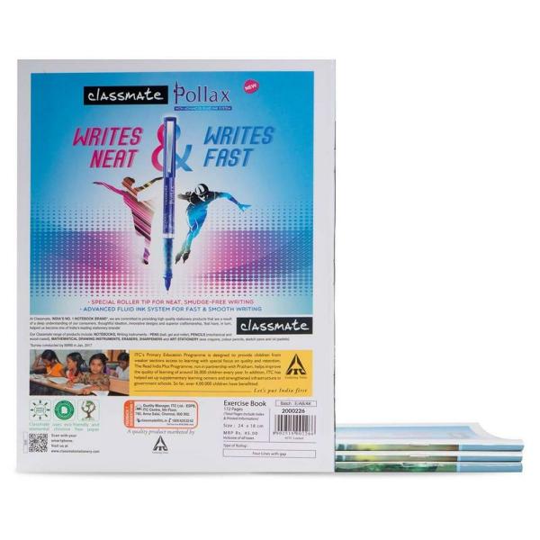 Classmate Soft Cover Four Line Notebook (188 Pgs) - JioMart