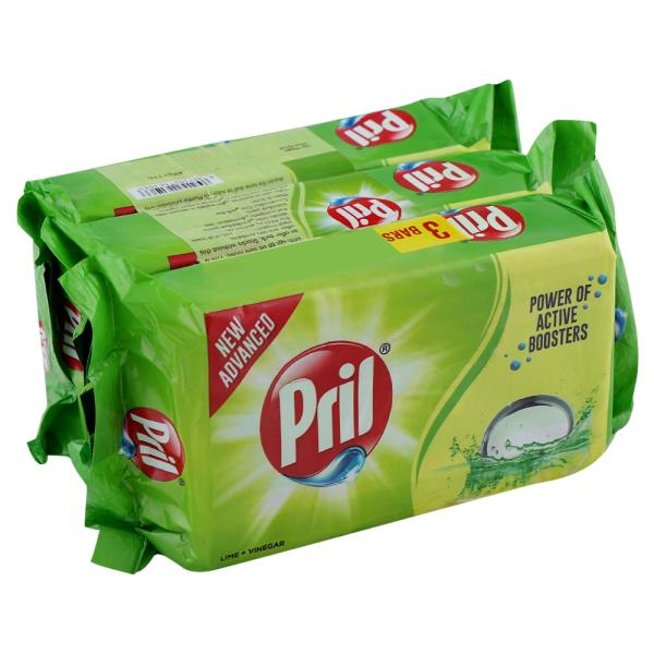 Pril Lime & Vinegar Dishwash Bar 400 g (Pack of 3) - JioMart
