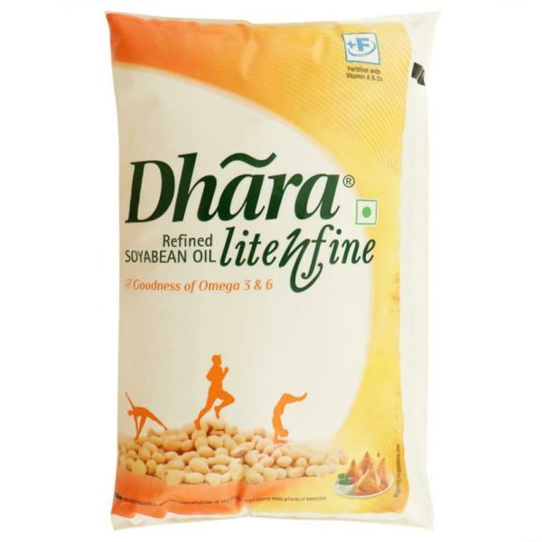 Dhara Lite N Fine Refined Soyabean Oil 1 L - JioMart