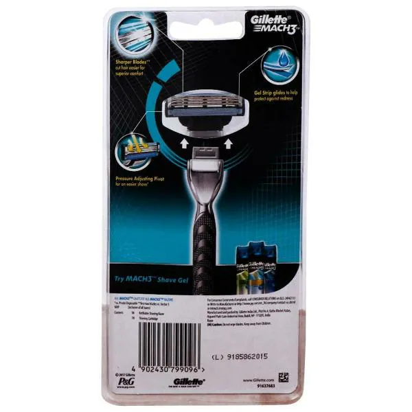 Gillette Mach3 Manual Shaving Razor 3 Blades - JioMart