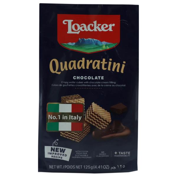 Loacker Quadratini Chocolate Cream Filled Wafers 125 g - JioMart