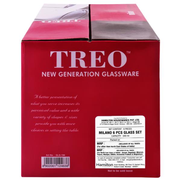 Treo Milano Glass Tumbler 340 ml (Set of 6) - JioMart