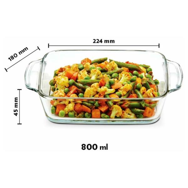 Borosil Square Glass Cake Dish 800 ml - JioMart