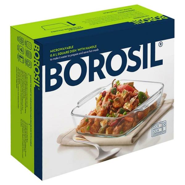 Borosil Square Glass Cake Dish 800 ml - JioMart