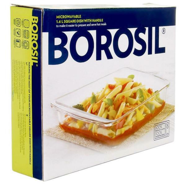 Borosil Square Glass Cake Dish 1.6 L with Handle - JioMart