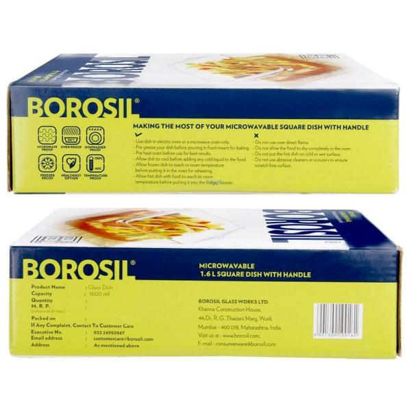 Borosil Square Glass Cake Dish 1.6 L with Handle - JioMart