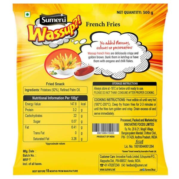 Sumeru Wassup French Fries 500 g - JioMart