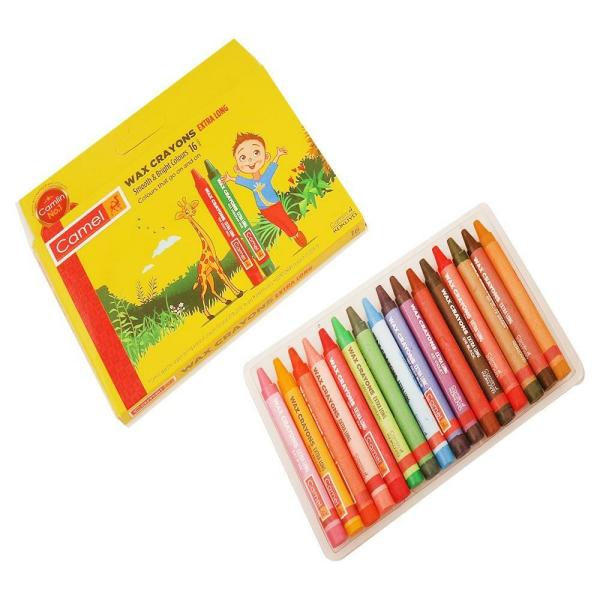 Camel Extra Long Wax Crayons (16 Shades) - JioMart