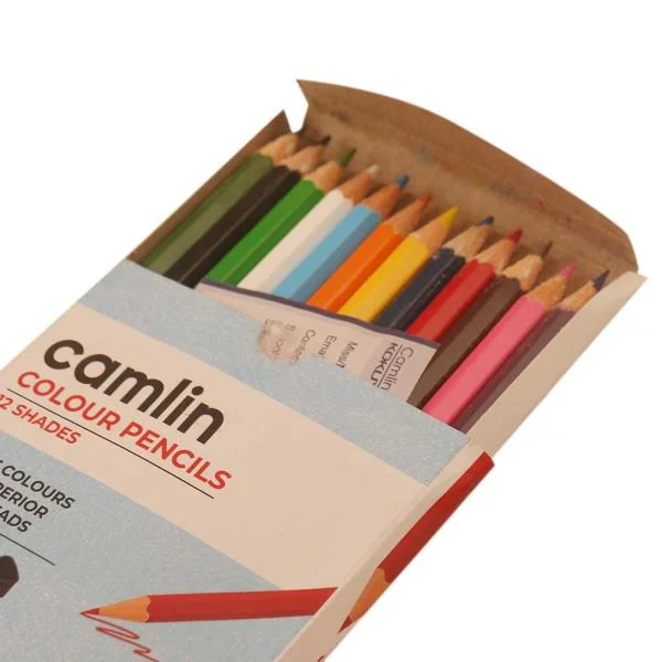 Camlin Colour Pencils With Free Sharpner (12 Shades) - JioMart
