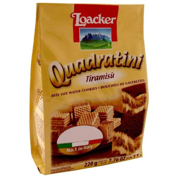 Loacker Quadratini Italian Tiramisu Wafer Cookies 220 g - JioMart