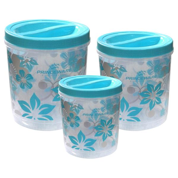Princeware Assorted Floral Printed Plastic Container 5 L + 7 L + 10 L ...
