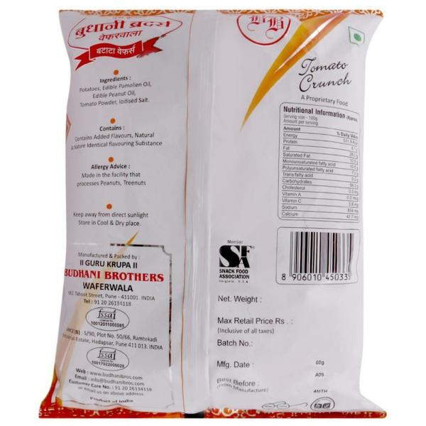 Budhani Bros Tomato Flavoured Potato Wafers 50 g - JioMart