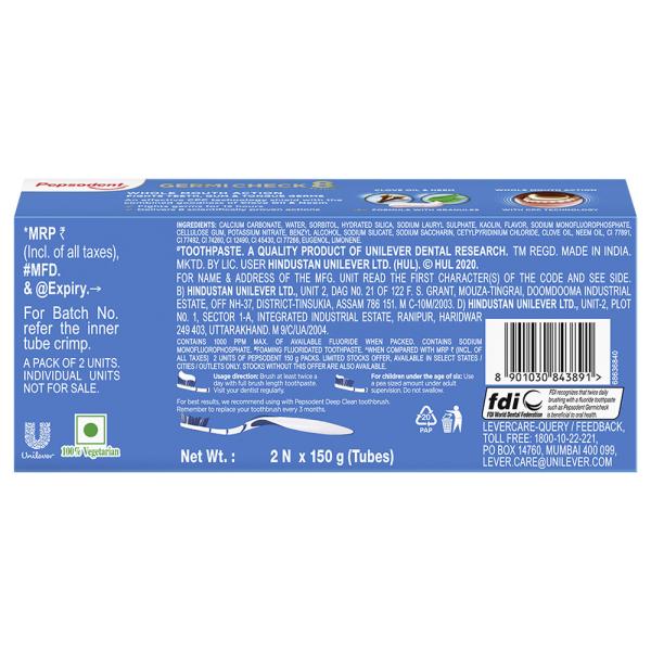 Pepsodent Germicheck Advance Anti-Germ Formula Toothpaste 150 g (Pack ...