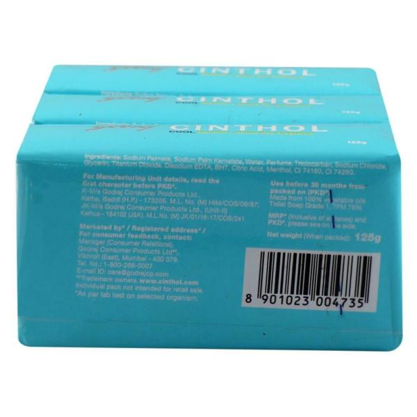 Cinthol Cool Menthol + Active Deo Fragrance Soap 125 g (Pack of 3 ...