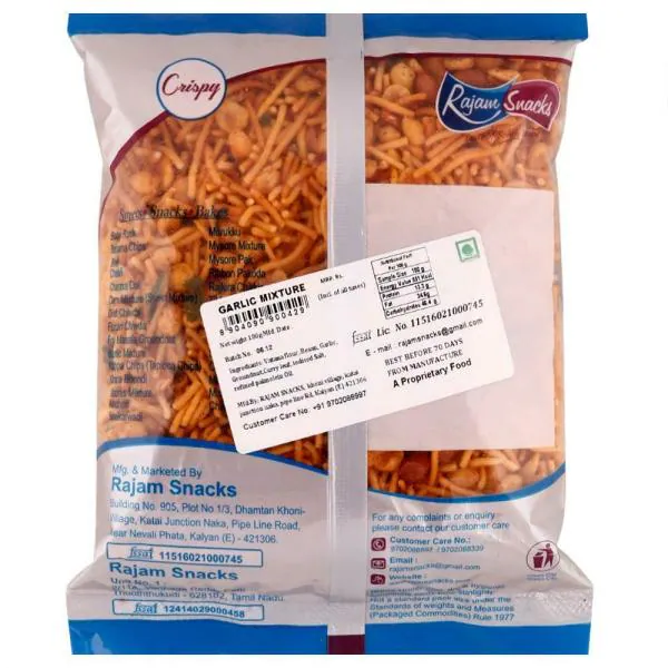 Rajam Snacks Garlic Mixture 180 g - JioMart
