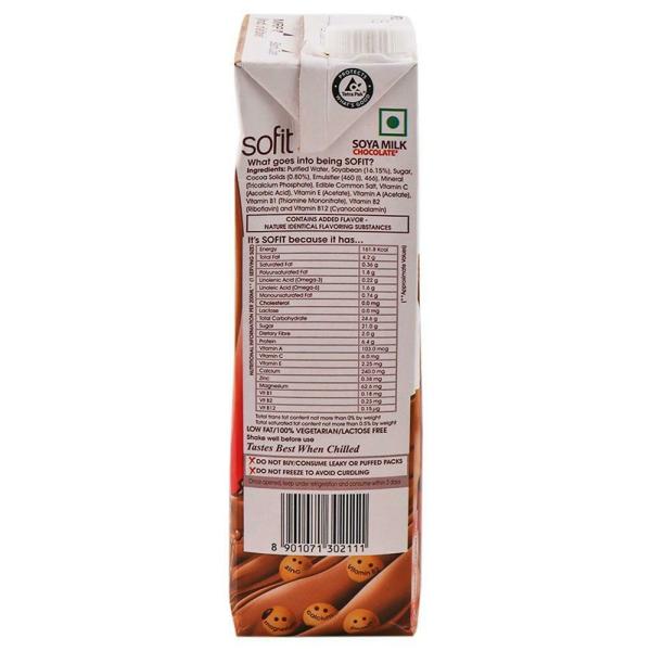 Sofit Chocolate Flavoured Soya Milk 1 L (Tetra Pak) - JioMart