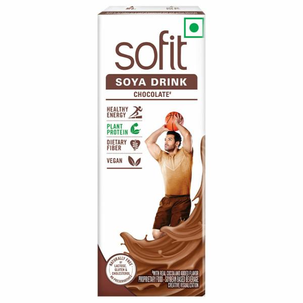 Sofit Chocolate Flavoured Soya Milk 200 ml (Tetra Pak) - JioMart
