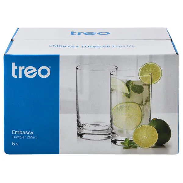 Treo Embassy Glass Tumbler 265 ml (Set of 6) - JioMart