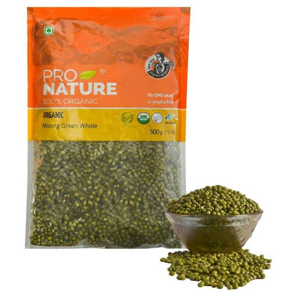 Pro Nature Organic Whole Green Moong 500 g - JioMart