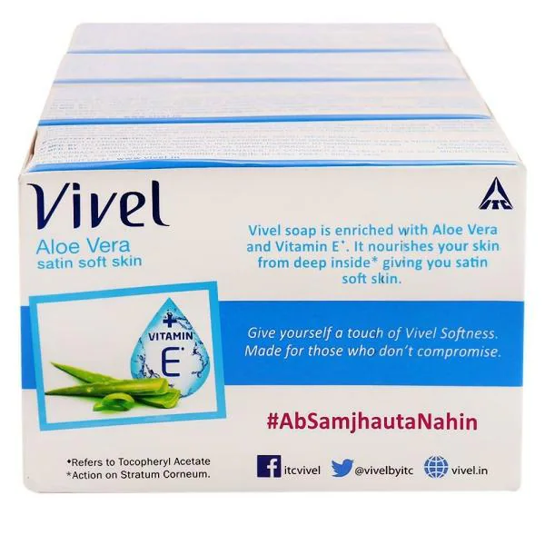 Vivel Aloe Vera Satin Soft Skin Soap 100 g (Pack of 4) - JioMart