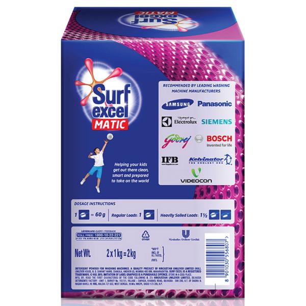 Surf Excel Matic Front Load Detergent Powder 2 kg - JioMart