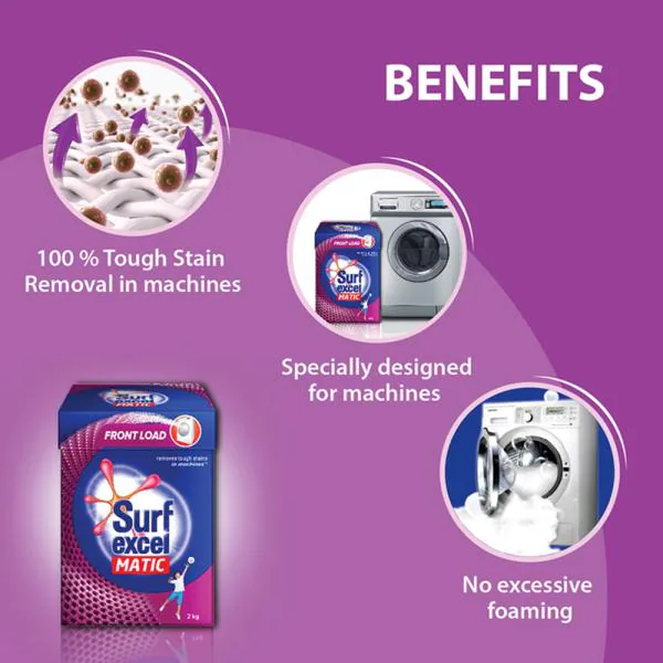 Surf Excel Matic Front Load Detergent Powder 2 kg - JioMart