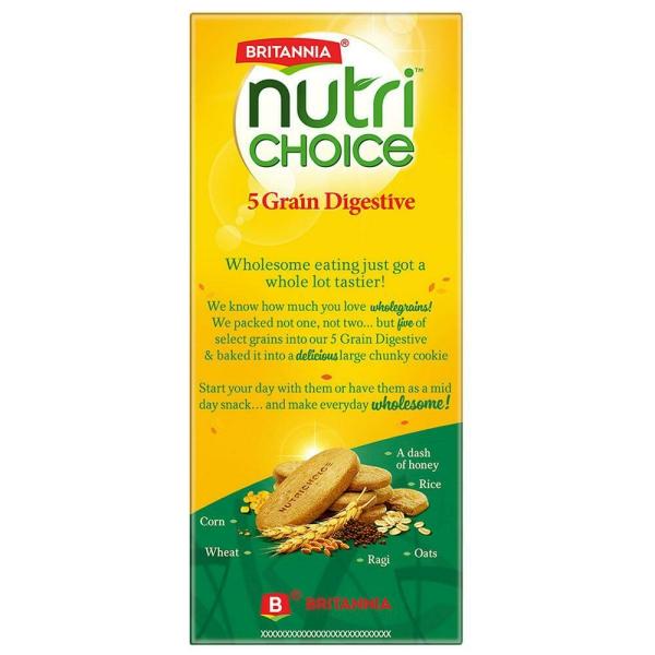Britannia NutriChoice Hi-Fibre 5 Grain Digestive Biscuits 200 g - JioMart