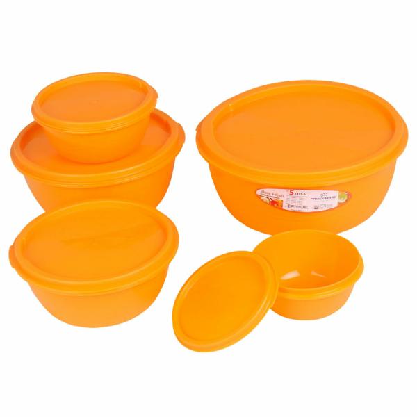 Princeware Store Fresh Orange Round Plastic Container (5 pcs) - JioMart