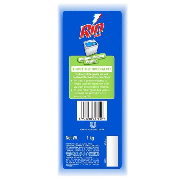 Rin Matic Detergent Powder 1 kg - JioMart