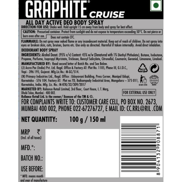 Graphite Cruise Deo Body Spray for Men 150 ml - JioMart