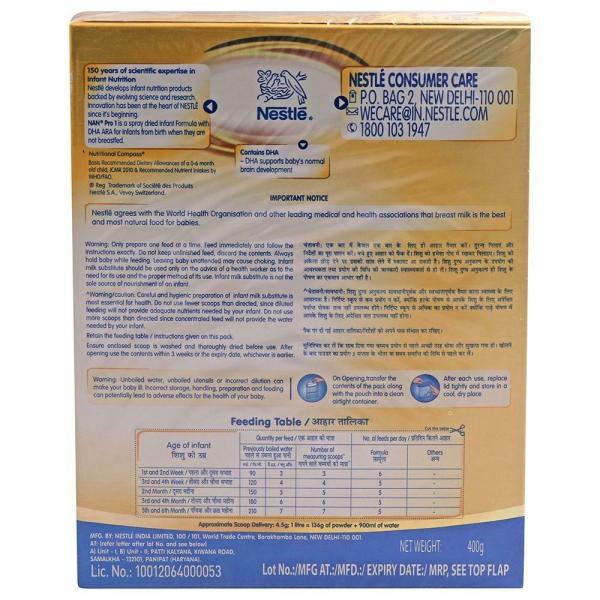 Nestle Nan Pro 1 Infant Formula Powder upto 6 months 400 g - JioMart