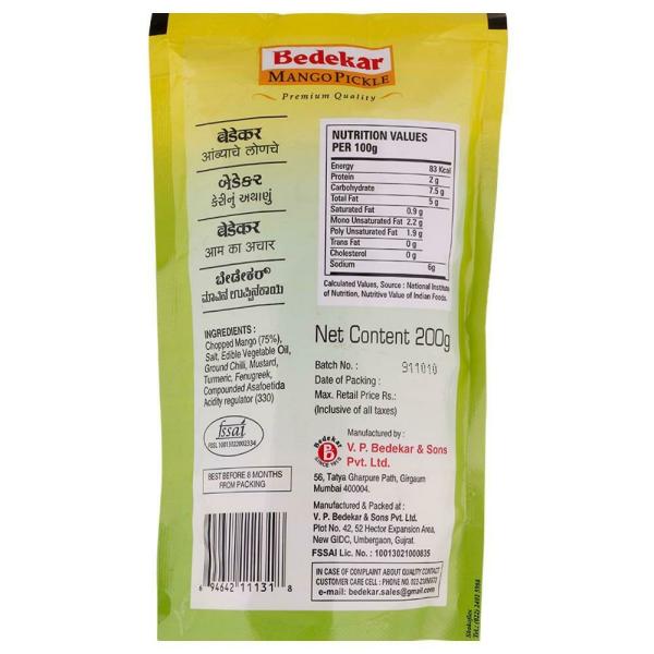 Bedekar Mango Pickle 200 g - JioMart