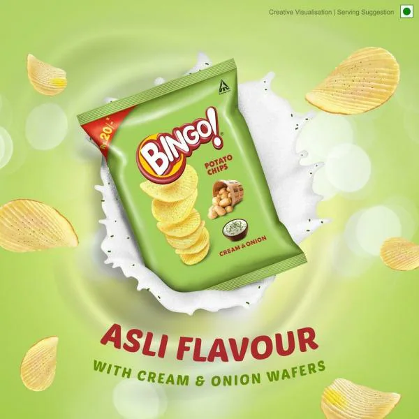 Bingo Cream & Onion Potato Chips 52 g - JioMart