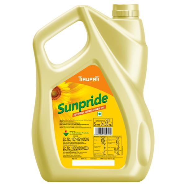 Tirupati Sunpride Refined Sunflower Oil 5 L - JioMart