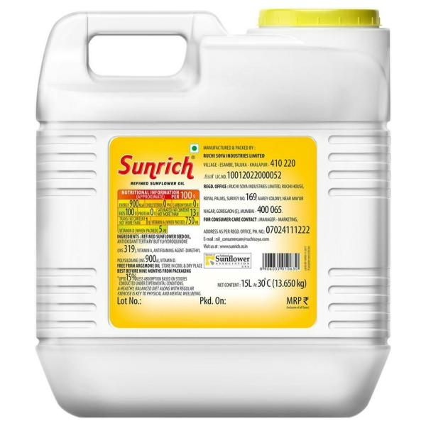 Sunrich Refined Sunflower Oil 15 L - JioMart