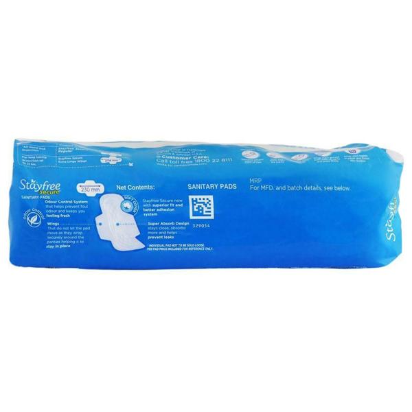 Stayfree Secure Cottony Soft Sanitary Napkin with Wings (Regular) 6 ...