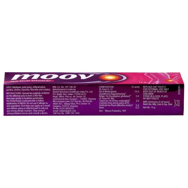 Moov Pain Relief Cream 15 g - JioMart