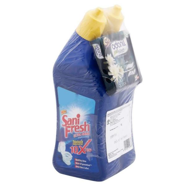 Sanifresh Ultra Shine Toilet Cleaner 500 ml (Pack of 2) (Free Odonil 50 ...