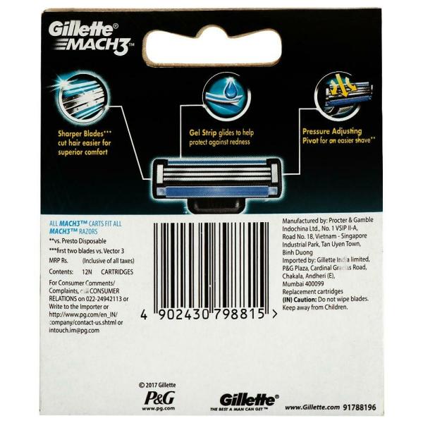 Gillette Mach3 Shaving Cartridge 12 pcs - JioMart