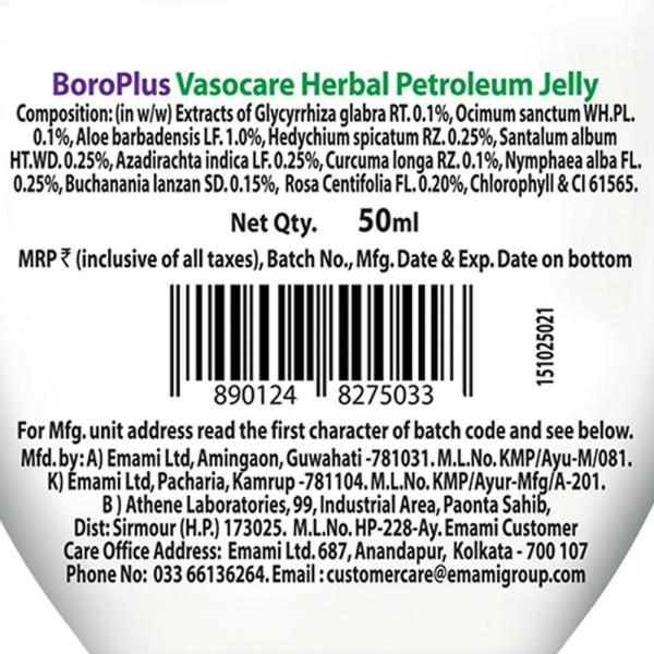Boroplus Vasocare Herbal Petroleum Jelly 50 ml - JioMart