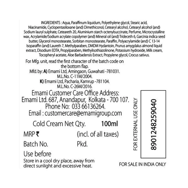 Emami Malai-Kesar Cold Cream 100 ml - JioMart