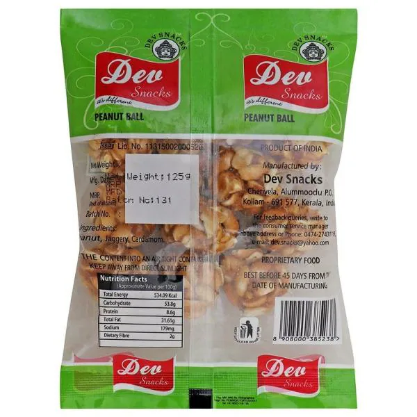 Dev Snacks Peanut Ball 125 g - JioMart